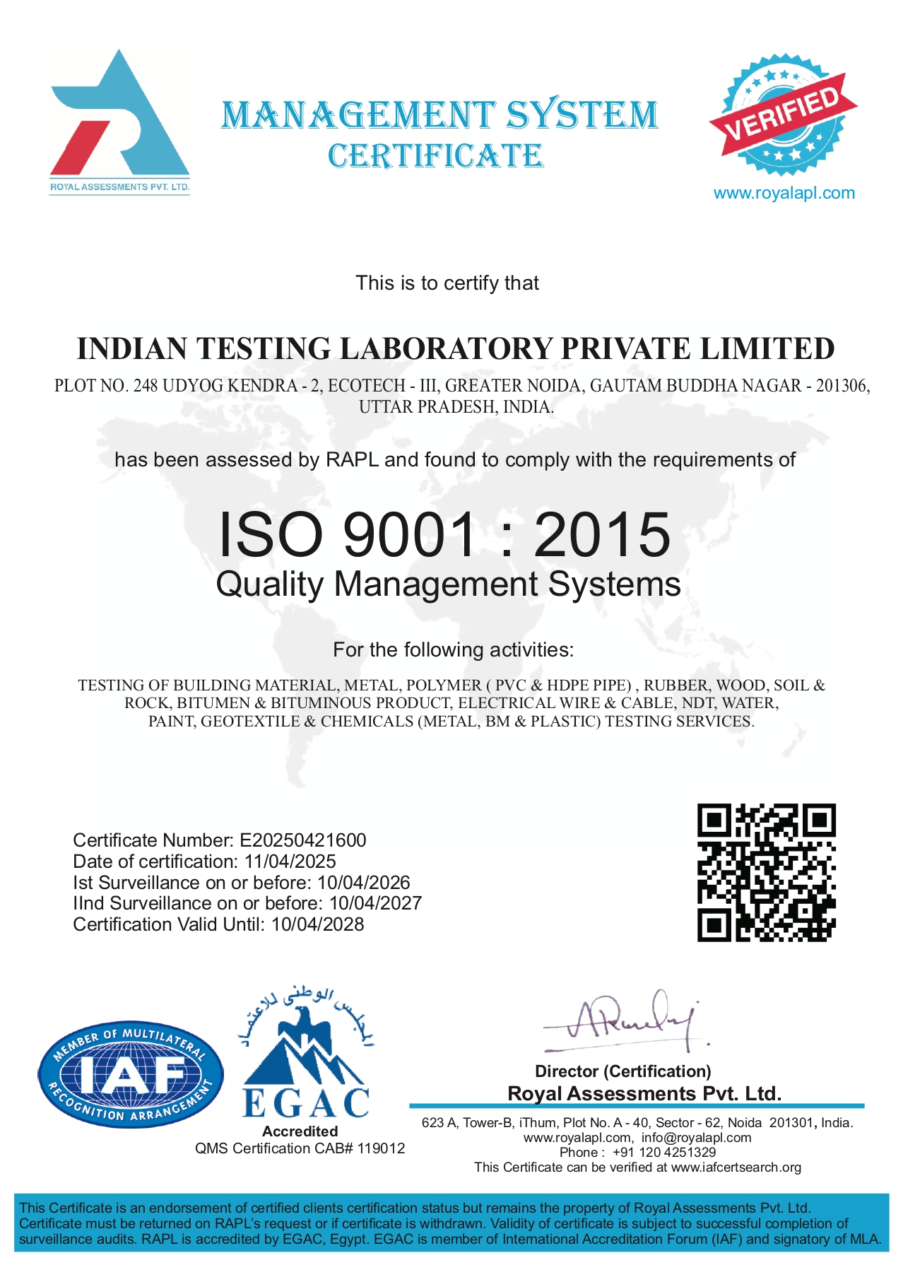 Indian Testing Laboratory Private Limited – ITL